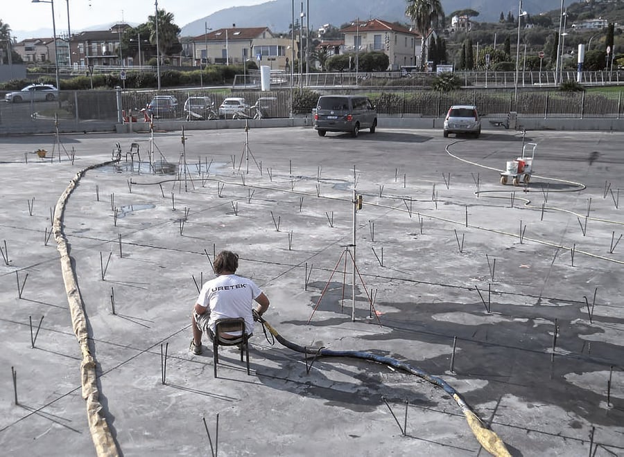 Consolidation of port paving. Port of Loano shipyard